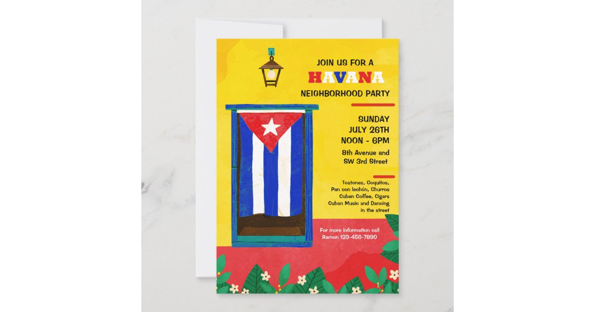 Invitación Fiesta del barrio de La Habana | Zazzle.es