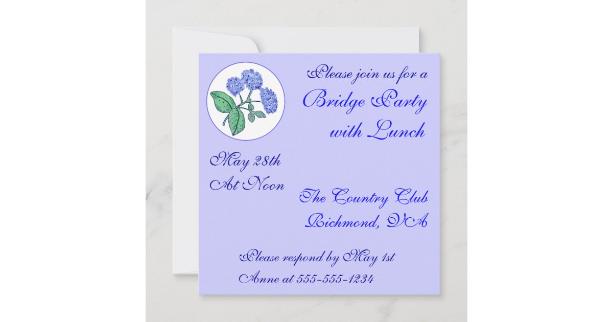 Invitación Fiesta del puente Sweet Hydrangea Bridge | Zazzle.es