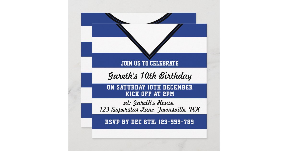 Invitación Fiesta temática de Soccer Jersey invita a plantill | Zazzle.es