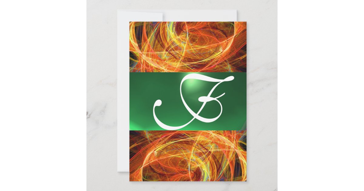 Invitación FOTO LOCAL MONOGRAM verde esmeralda amarillo | Zazzle.es