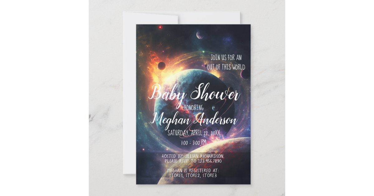 Invitación Galaxy Stars Moon Planets - Espacio Ultraterrestre | Zazzle.es
