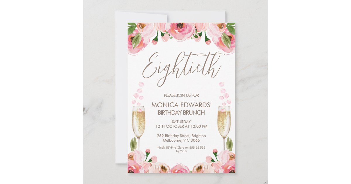 Invitación Glass Roses Rojas Rosadas Rojas Adultos Cumpleaños | Zazzle.es