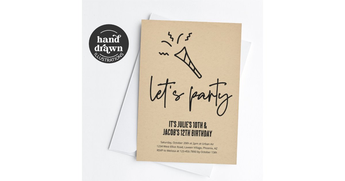 Invitación Hermano y hermana de la fiesta de cumpleaños | Zazzle.es