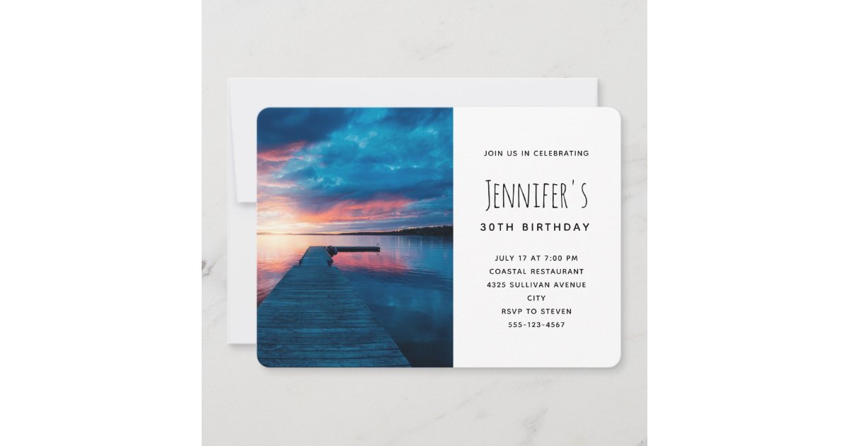 Invitación Hermosa puesta de sol en un tranquilo cumpleaños e | Zazzle.es