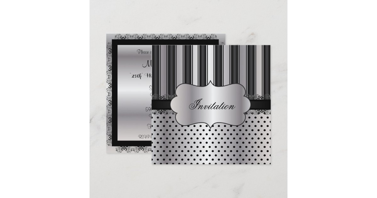Invitación Hermosa raya plateada | Cualquier ocasión | Zazzle.es