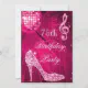 Invitación Hot Pink Disco Ball Sparkle Heels 75 cumpleaños | Zazzle.es