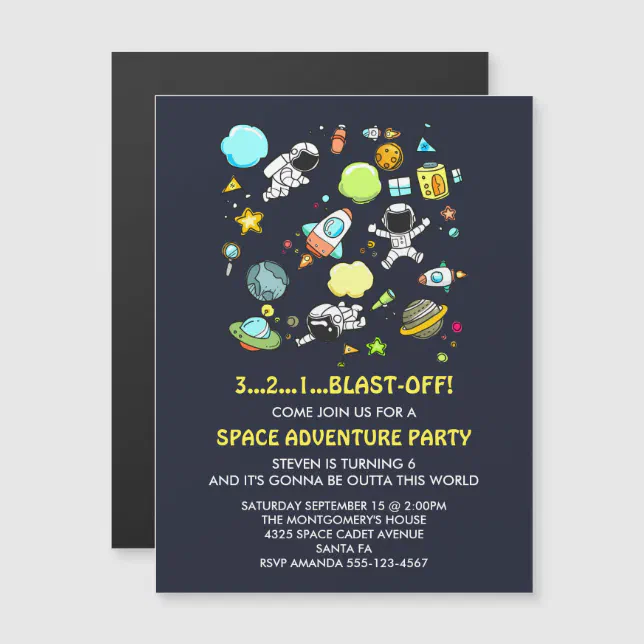 Invitación Magnética Astronautas del espacio ultraterrestre y modelo de ...
