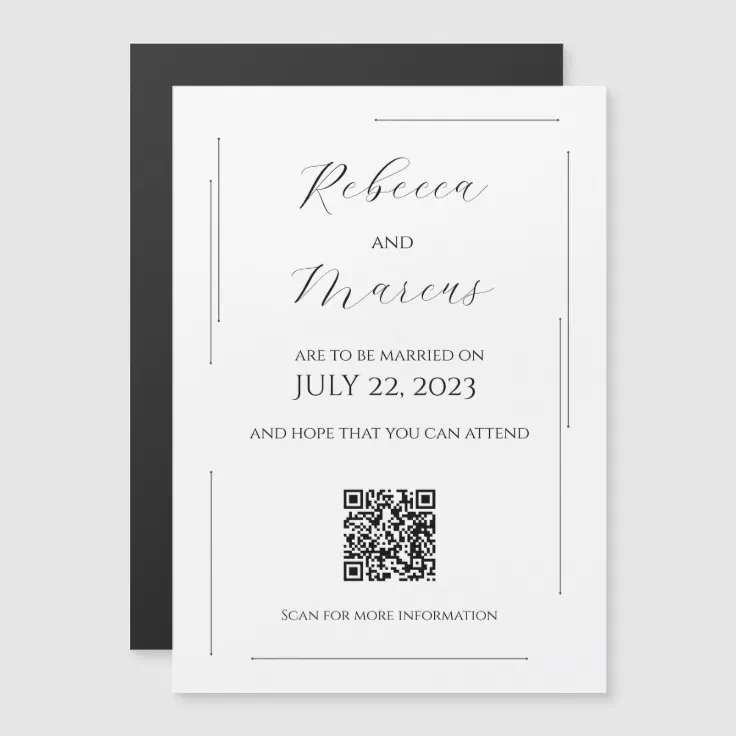 Invitación Magnética Sencillo, moderno y elegante con código QR | BODA ...