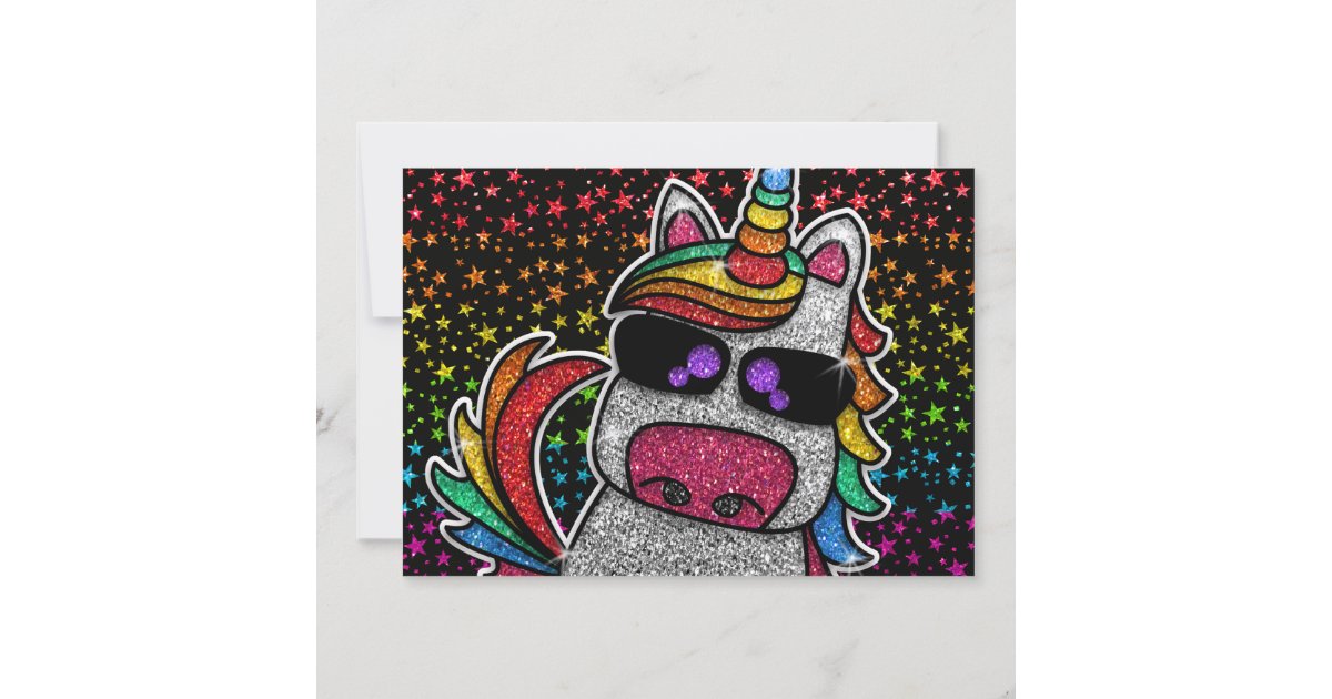 Invitación Magnífico Día de Cumpleaños del Purpurina Rainbow | Zazzle.es