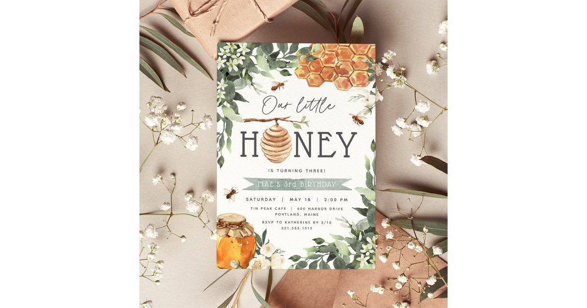 Invitación Miel | Fiesta de cumpleaños de niños con temas de | Zazzle.es