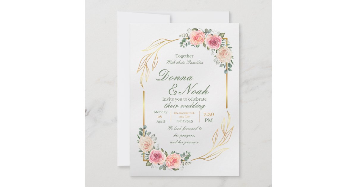 Invitación Mint Mold Modern Wedn Invitation Poster | Zazzle.es