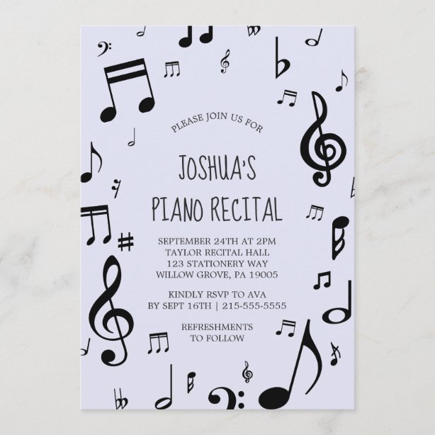 Invitaciones Notas Musicales | Zazzle.es