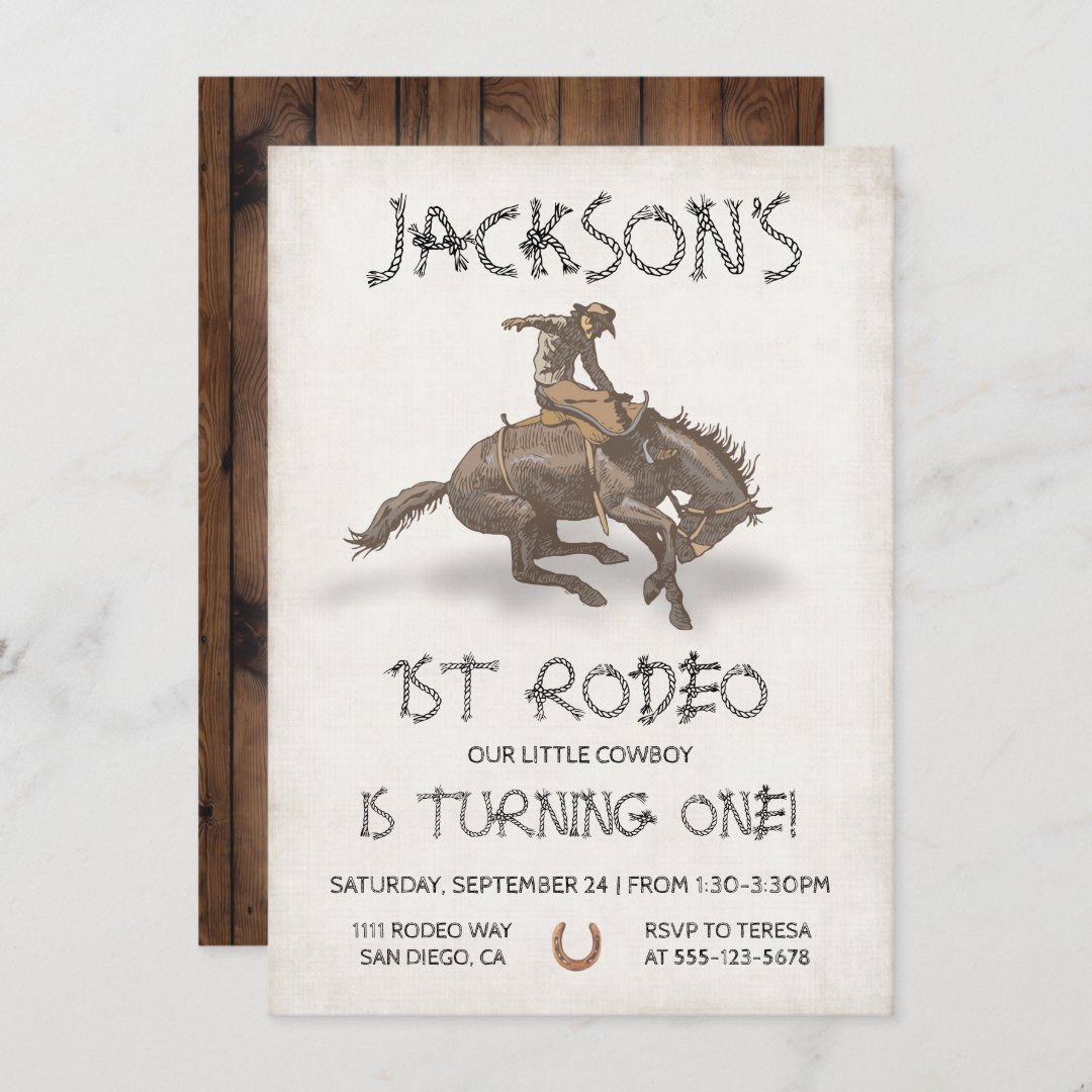 Invitación Novio Oeste de Rodeo Primer cumpleaños Bronco Buck | Zazzle.es
