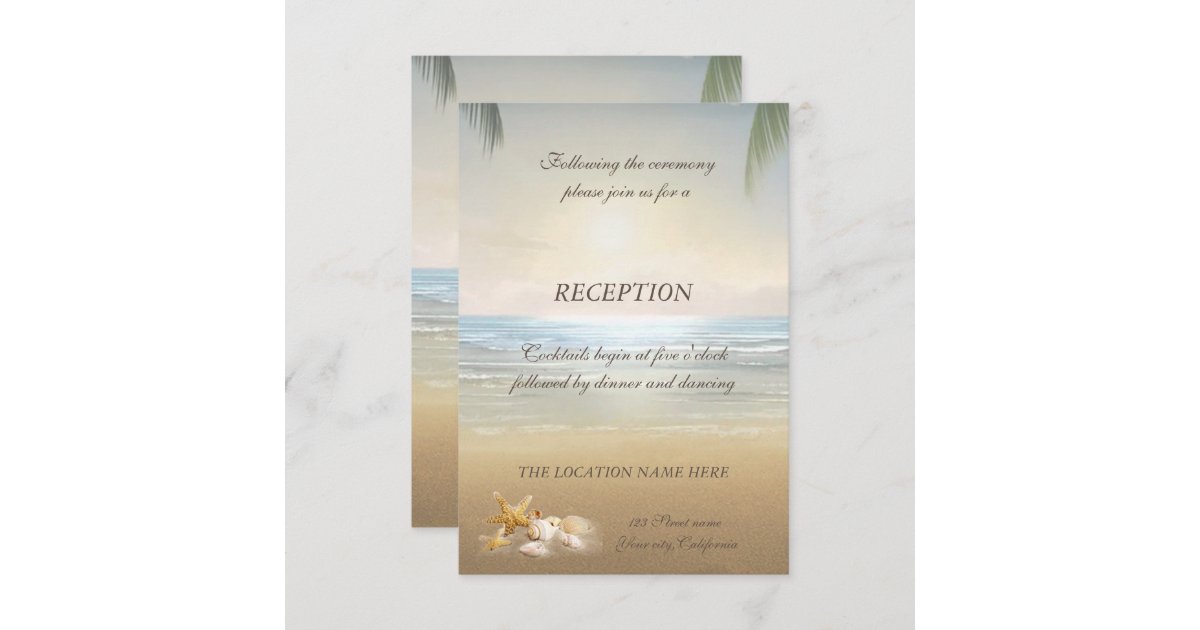 Invitación Palms Sunset Beach Recepción | Zazzle.es