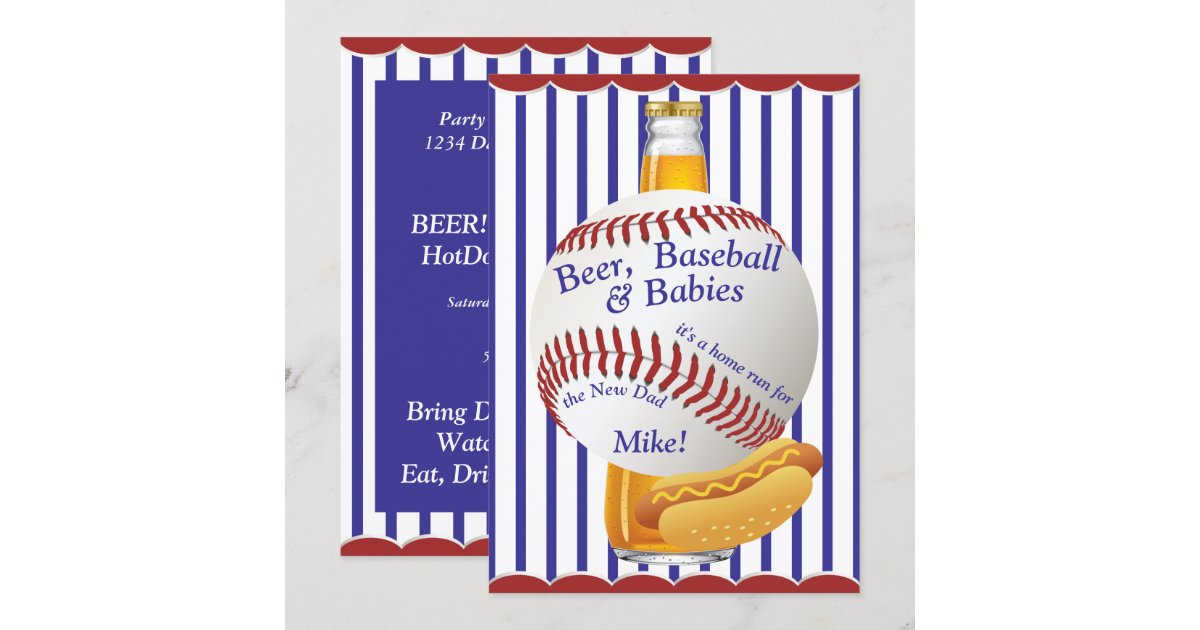 Invitación Papi Baby Shower Beer Baseball y los bebés | Zazzle.es
