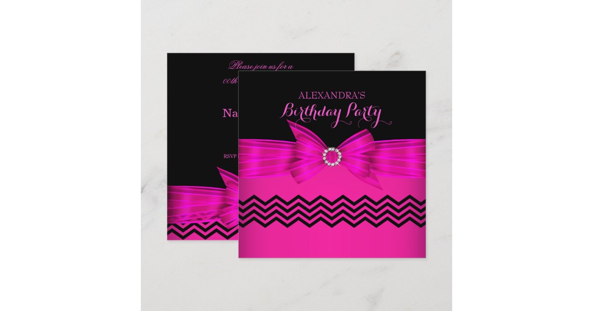 Invitación Partido de Cumpleaños de la Banda de Chevron Black | Zazzle.es