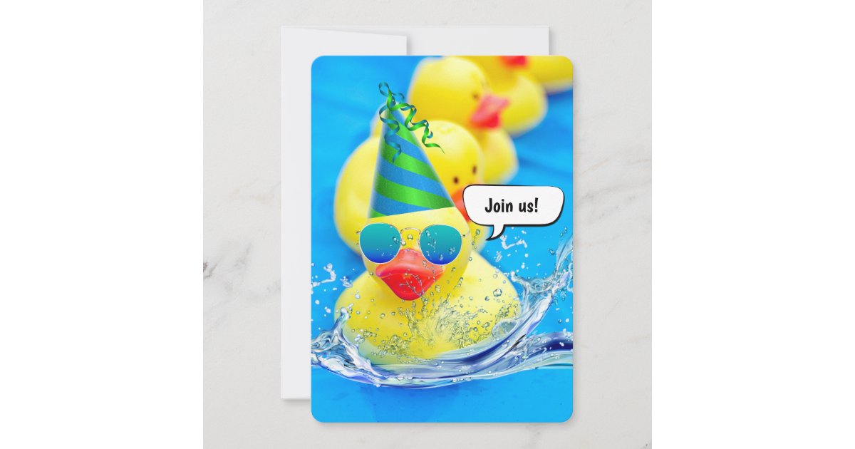 Invitación Patos Amarillos Para El Fiesta De La Piscina De Cu | Zazzle.es