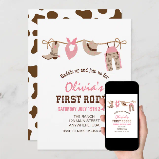 Invitación Primer cumpleaños de Rodeo Western Cowboy | Zazzle.es