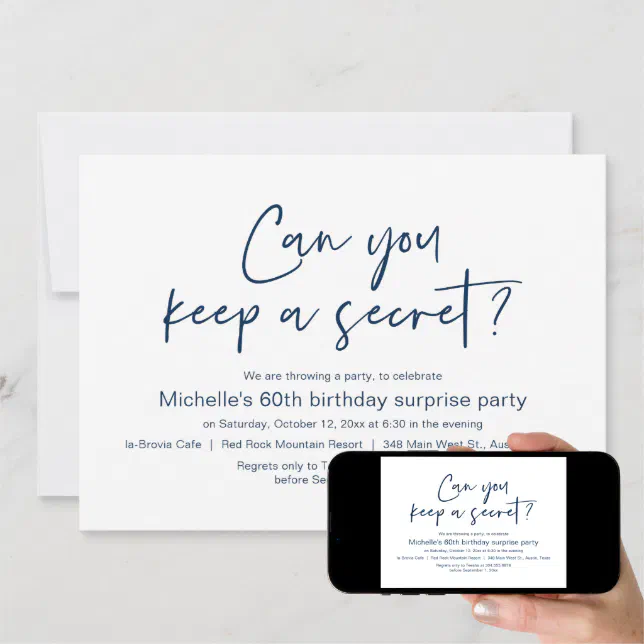 Invitación ¿Puedes Mantener Una Fiesta De Cumpleaños Secreta | Zazzle.es