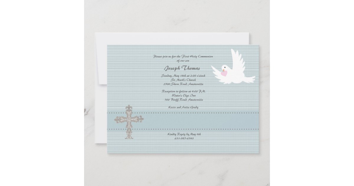 Invitación religiosa de la paloma fiel | Zazzle.es