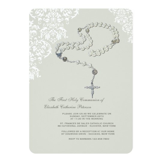 Invitación religiosa del rosario santo | Zazzle.es