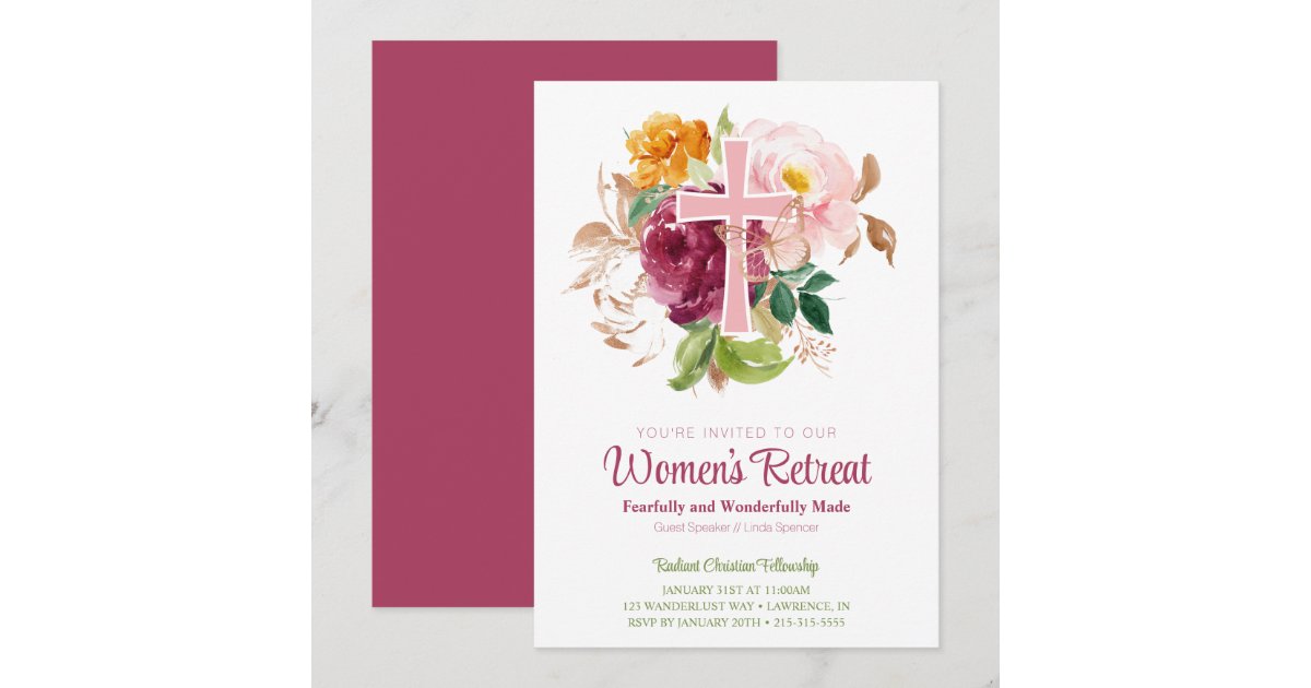 Invitación Retiro de iglesia de mujeres con flores de color d | Zazzle.es
