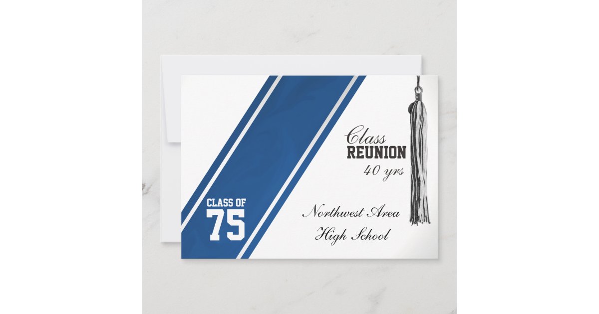 Invitación Reunión de clase azul de banda de variabilidad | Zazzle.es