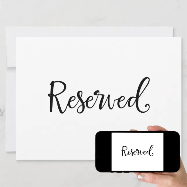 Invitación Rótulo boda "reservado" | Caligrafía rusa | Zazzle.es