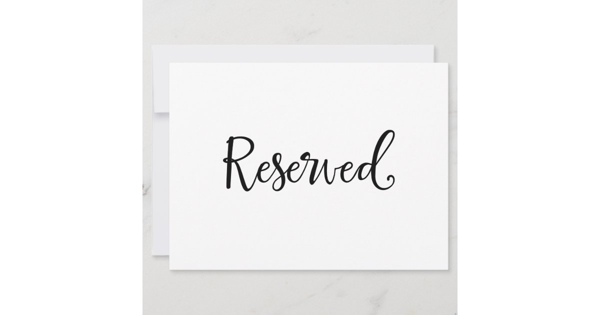 Invitación Rótulo boda "reservado" | Caligrafía rusa | Zazzle.es
