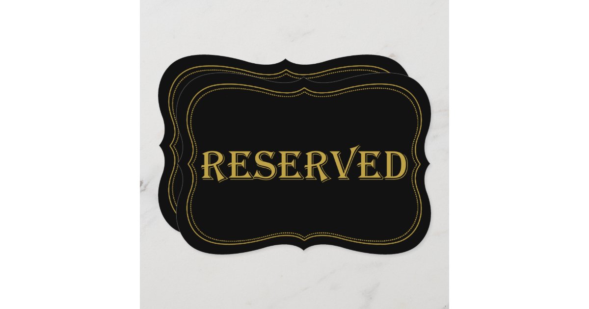 Invitación Rótulo reservado de Gatsby, Boda negro y oro de lo | Zazzle.es