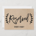 Invitación Rótulo "reservado" de la caligrafía de Faux Kraft | Zazzle.es
