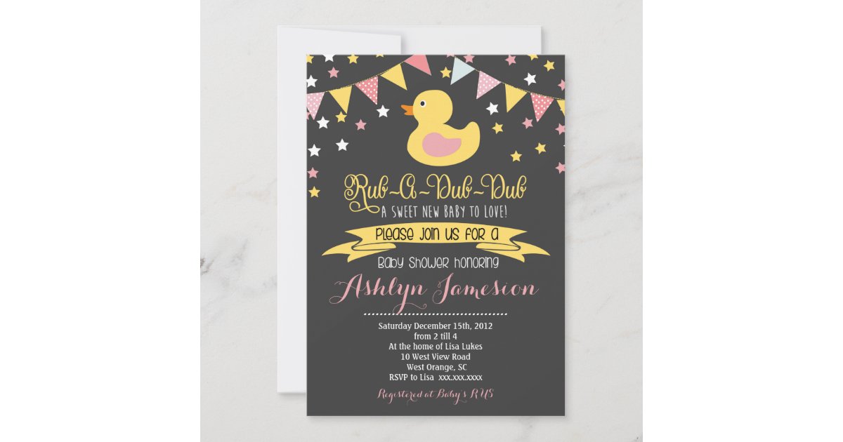 Invitación Rubber Ducky Baby Shower INvitation | Zazzle.es