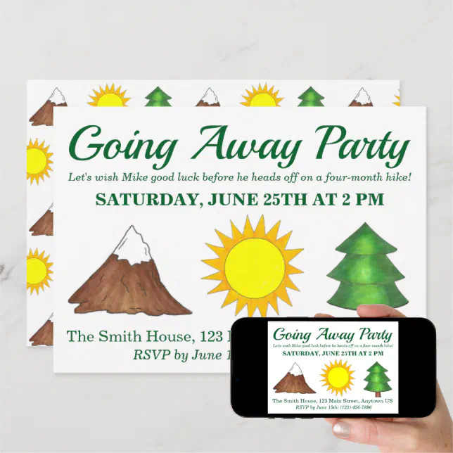 Invitación Sunshine Tree Mountain Senderismo Woods Campamento | Zazzle.es