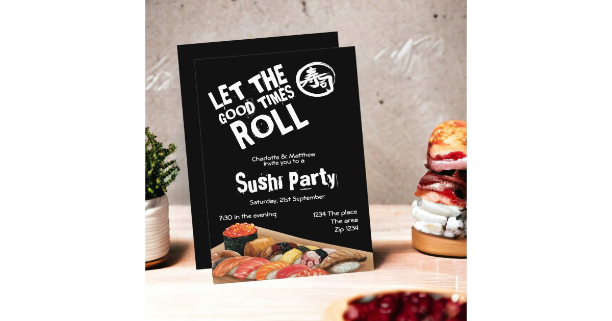 Invitación Sushi Fiesta deja que los buenos tiempos convierta | Zazzle.es