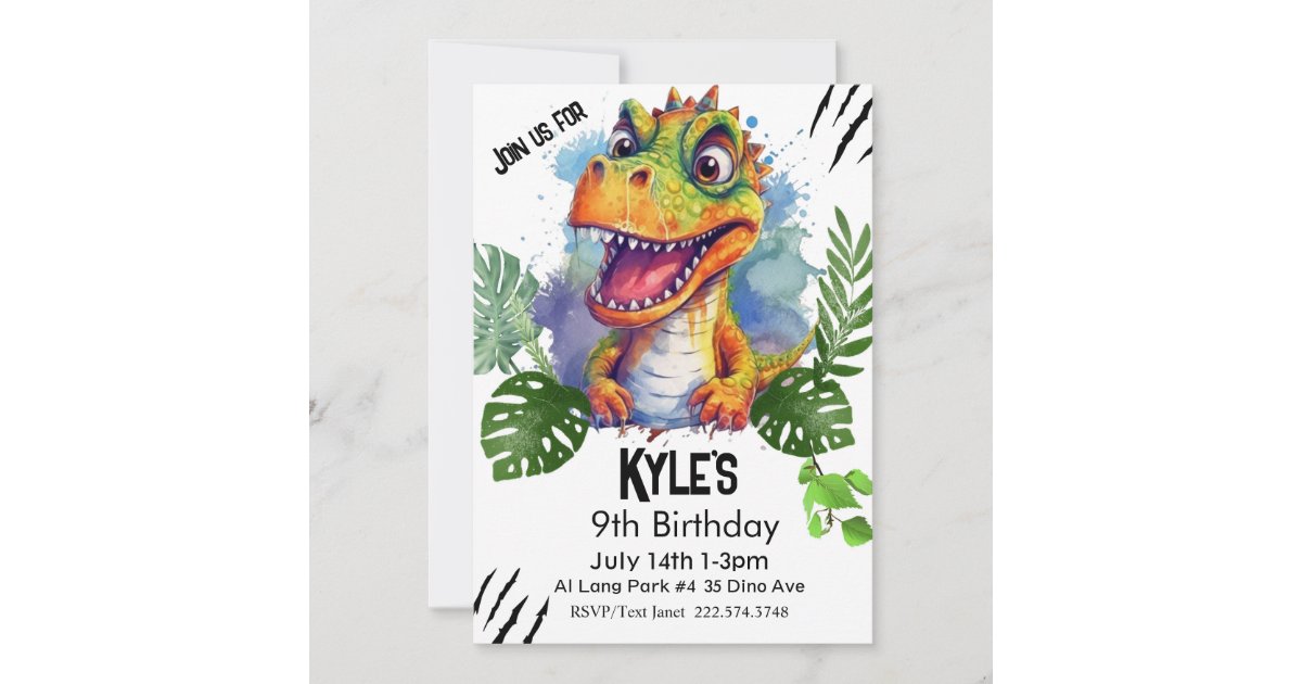 Invitación T Rex, cumpleaños de dinosaurio, | Zazzle.es