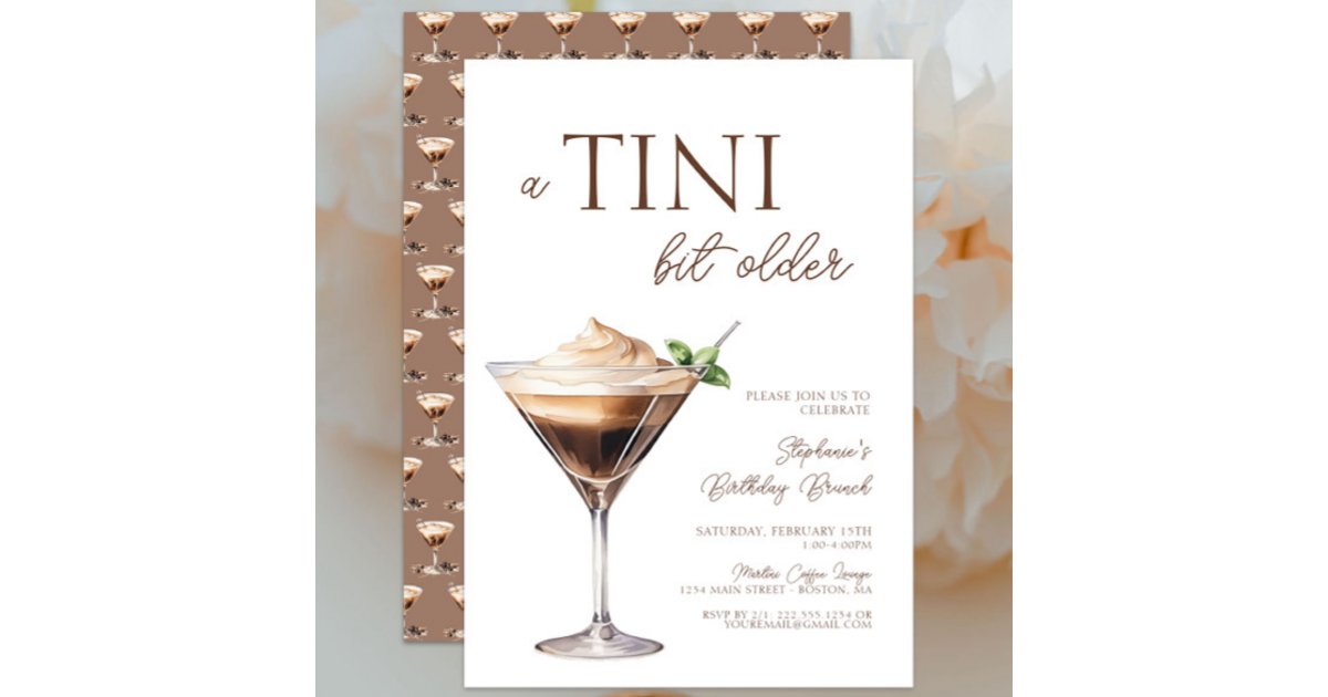 Invitación Un poco más viejo Espresso Martini Cumpleaños | Zazzle.es