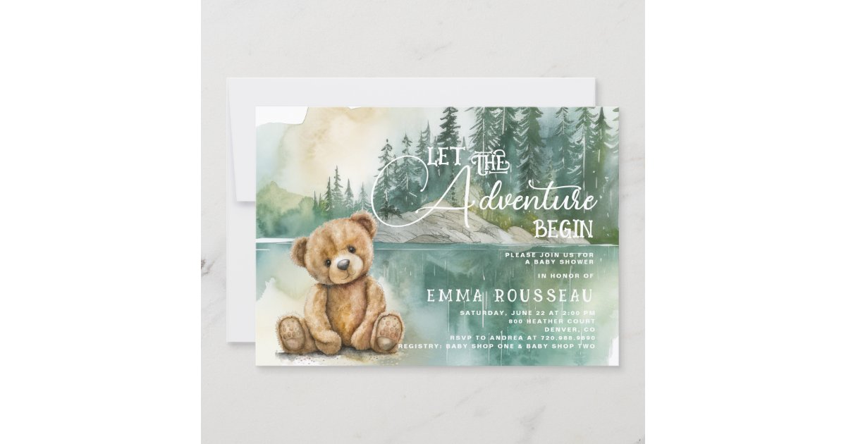 Invitación Woodlands Teddy Bear Baby Shower | Zazzle.es