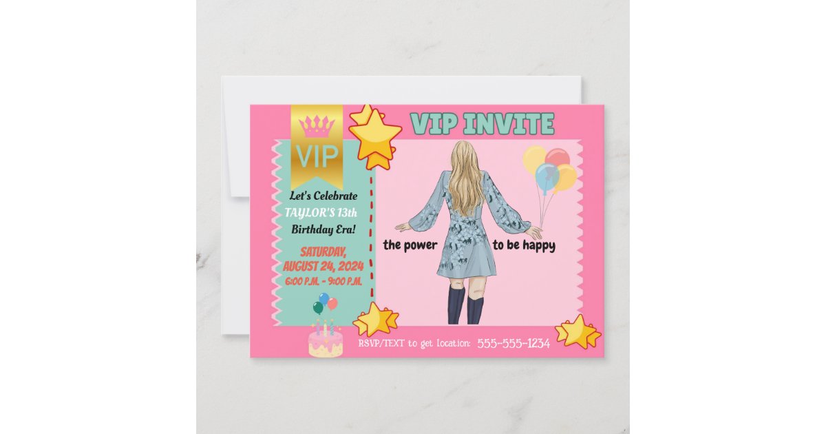 INVITACIONES VIP PARA CHICAS (TWEEN) CUMPLEAÑOS | Zazzle.es