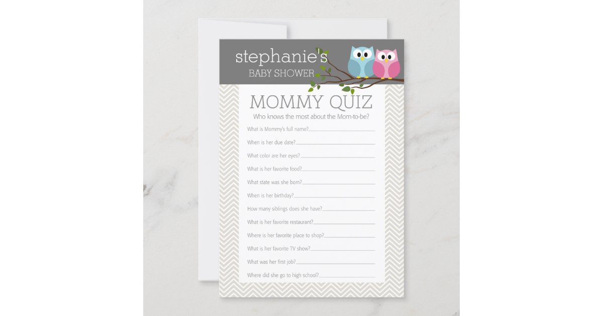 Juego de Baby Shower - Quién conoce a la mejor pru | Zazzle.es