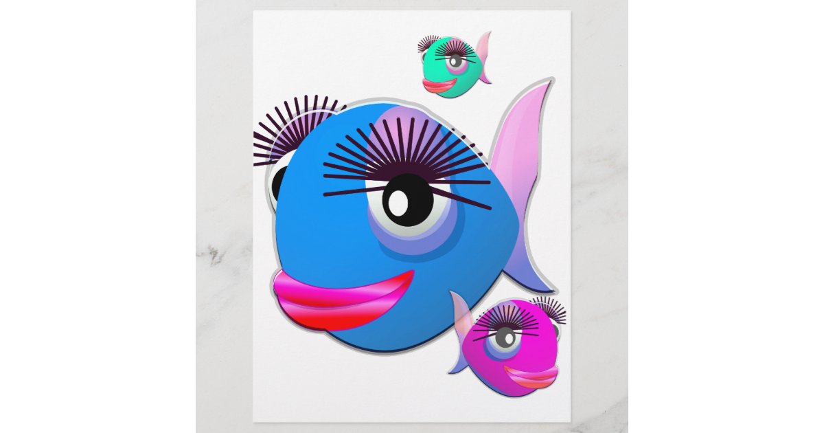 Lámina Pescado personalizado con labios BIg y pestañas | Zazzle.es