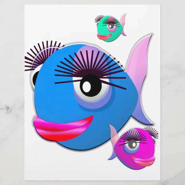 Lámina Pescado personalizado con labios BIg y pestañas | Zazzle.es