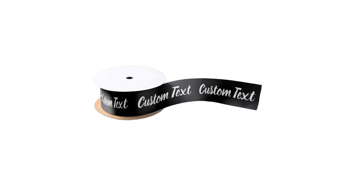 Lazo De Raso Elegante negro con plantilla de texto de guión bla | Zazzle.es