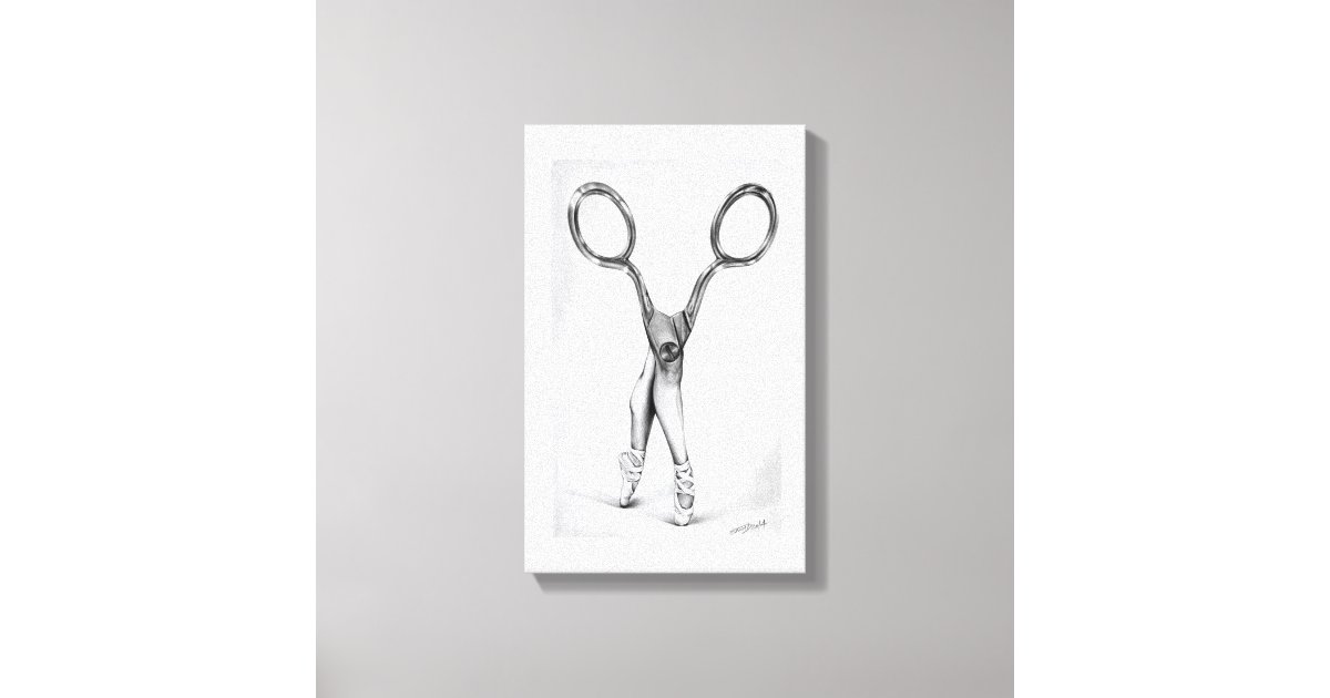 Lienzo Ballet danza Scissors Ballerina Dibujo surrealista | Zazzle.es