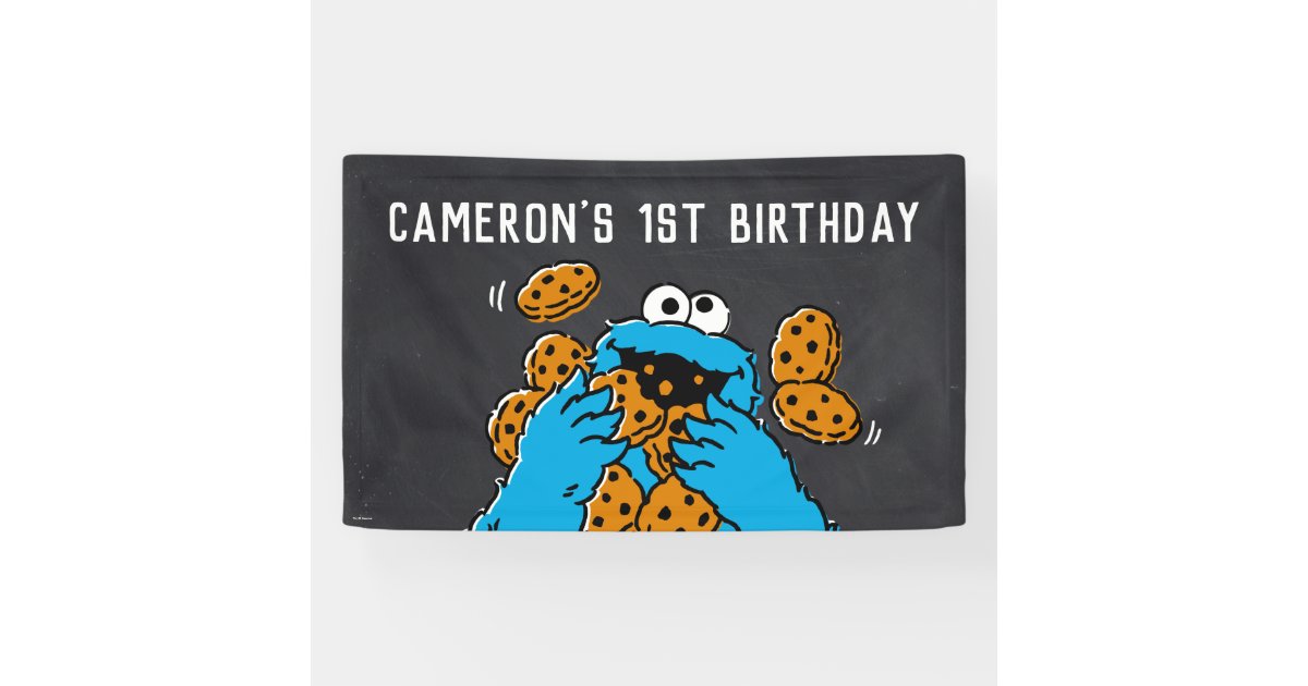 Lona Cookie Monster Birthday Chalkboard | Zazzle.es