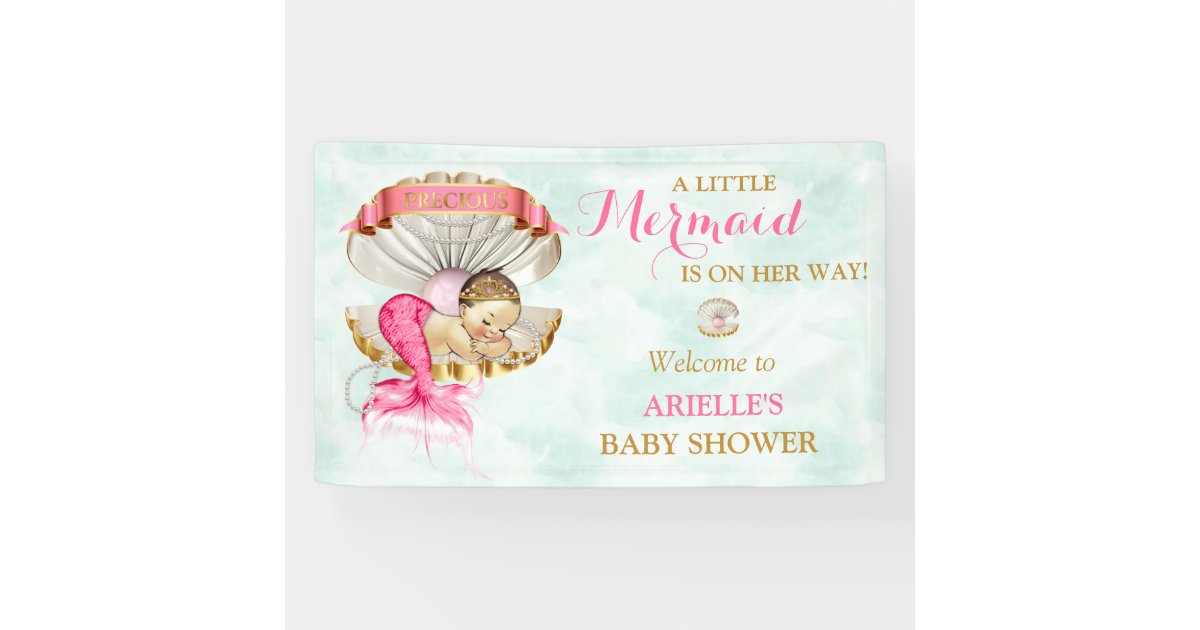Lona La bebé sirena Clam Shell Tiara Pearls Oro Rosa | Zazzle.es