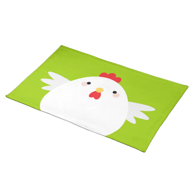Mantel Individual Pollo de Kawaii del dibujo animado | Zazzle.es