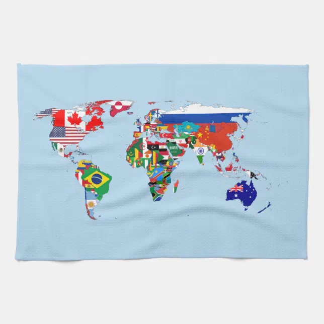Paño De Cocina World Map of Flags Kitchen Towels | Zazzle.es