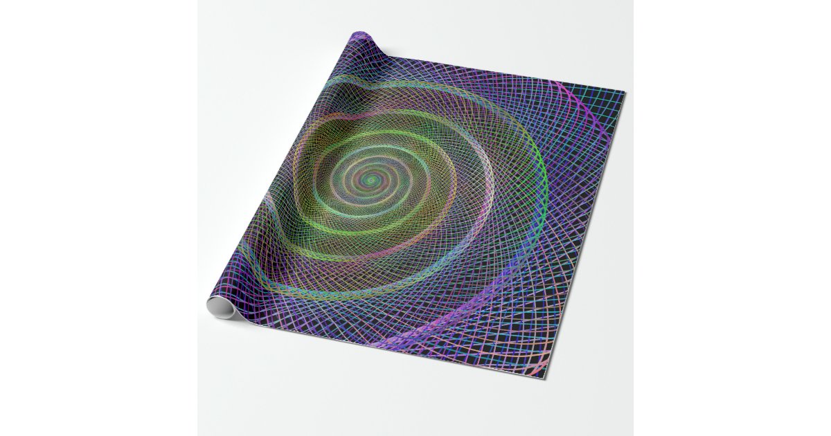 Papel De Regalo Espiral reticulado psicodélico | Zazzle.es