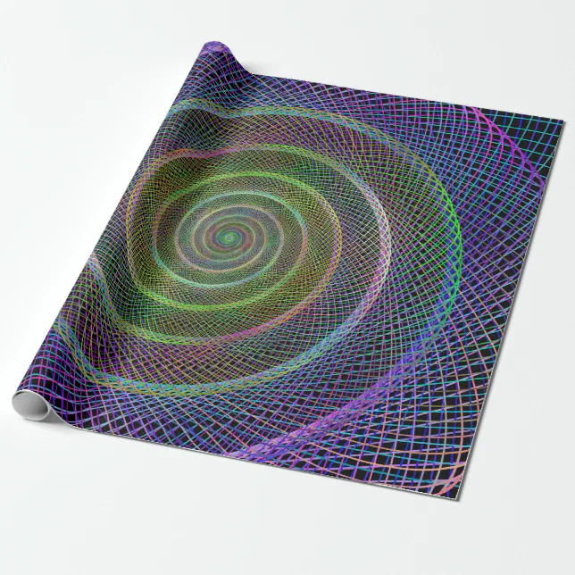 Papel De Regalo Espiral reticulado psicodélico | Zazzle.es