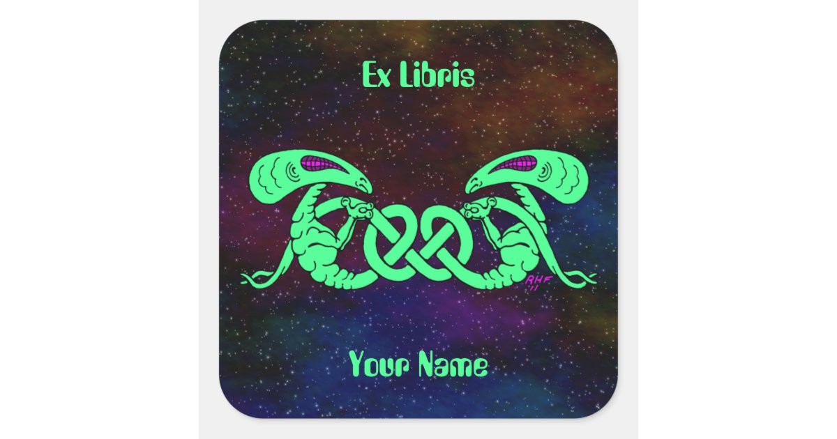 Pegatina Cuadrada Folleto de Aliens Entwined (Aliens and Celtic Knot ...